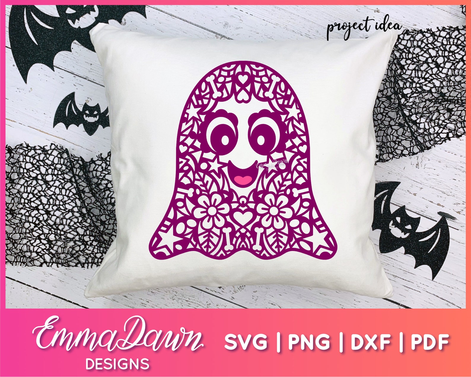 GLIMMER THE GHOST Halloween Mini Bundle Mandala / Zentangle 6 - Etsy