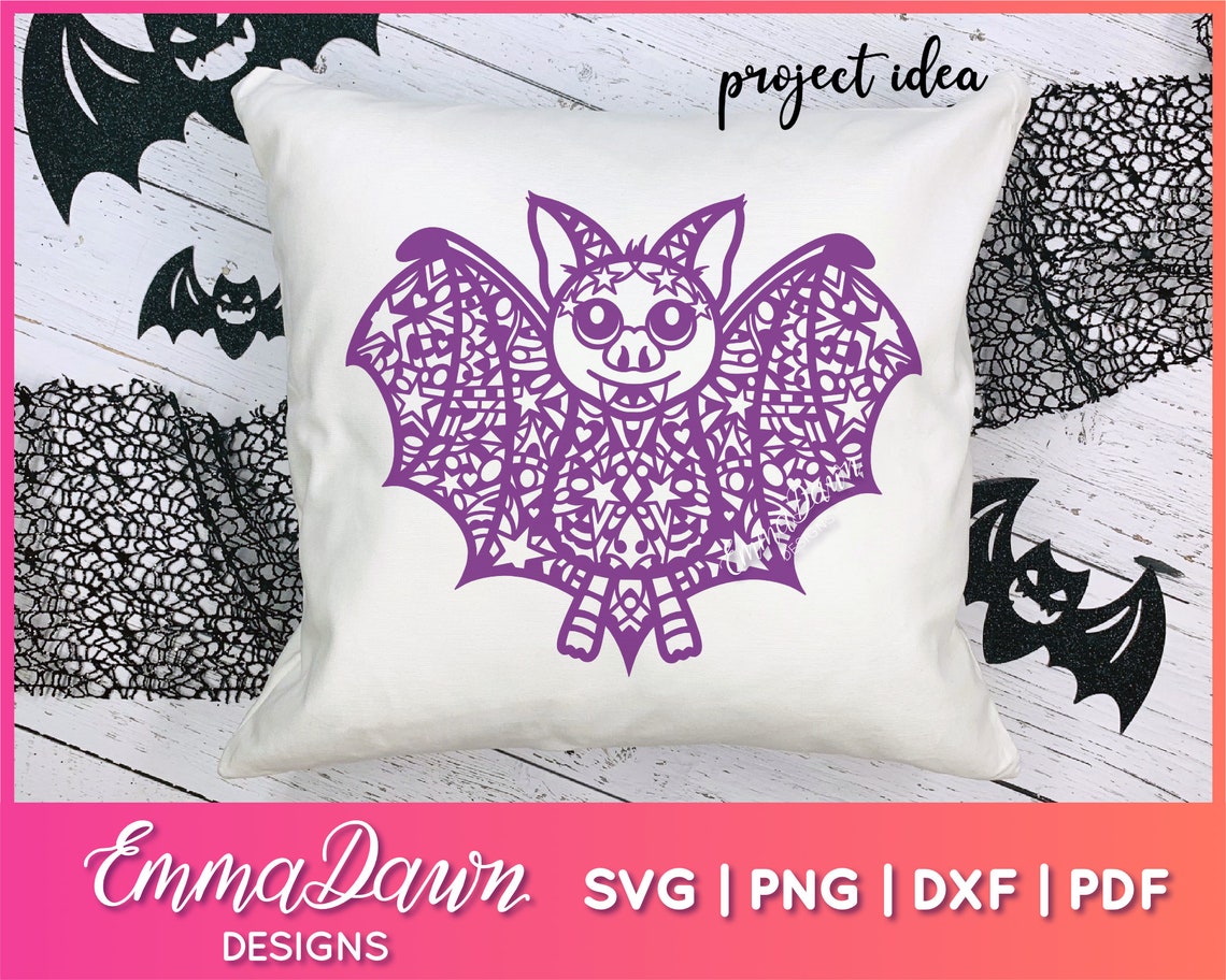 Bat SVG Halloween Bat SVG Bat Mandala Svg Bat Zentangle - Etsy