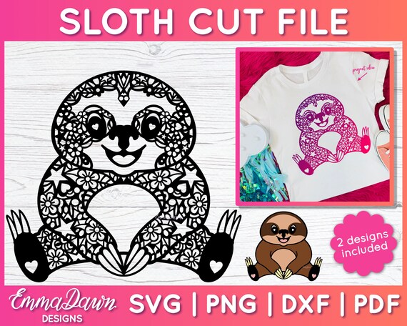 Sloth SVG Sloth Zentangle SVG Sloth Mandala SVG Cut File for - Etsy