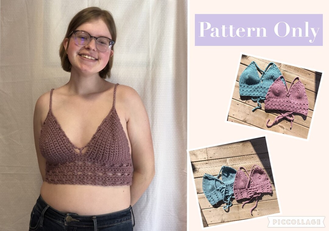 DIGITAL Crochet Pattern Only- Grace Bralette Shirt//crochet PATTERN// Crochet Crop Top for Any ...