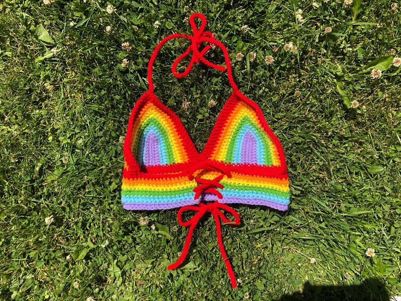 CUSTOM Rainbow Crochet Top Pick Your Size Crochet Crop - Etsy