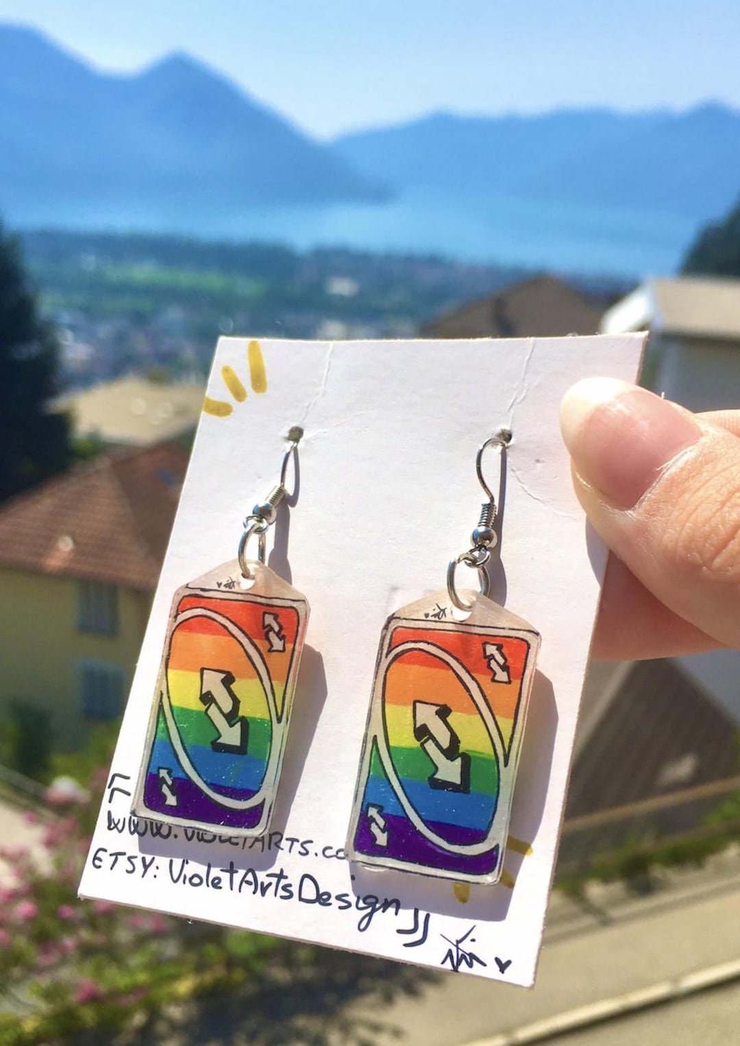 Uno Reverse Card Meme Earrings, Lgbtq+ Flags, Pride Month Earrings ...