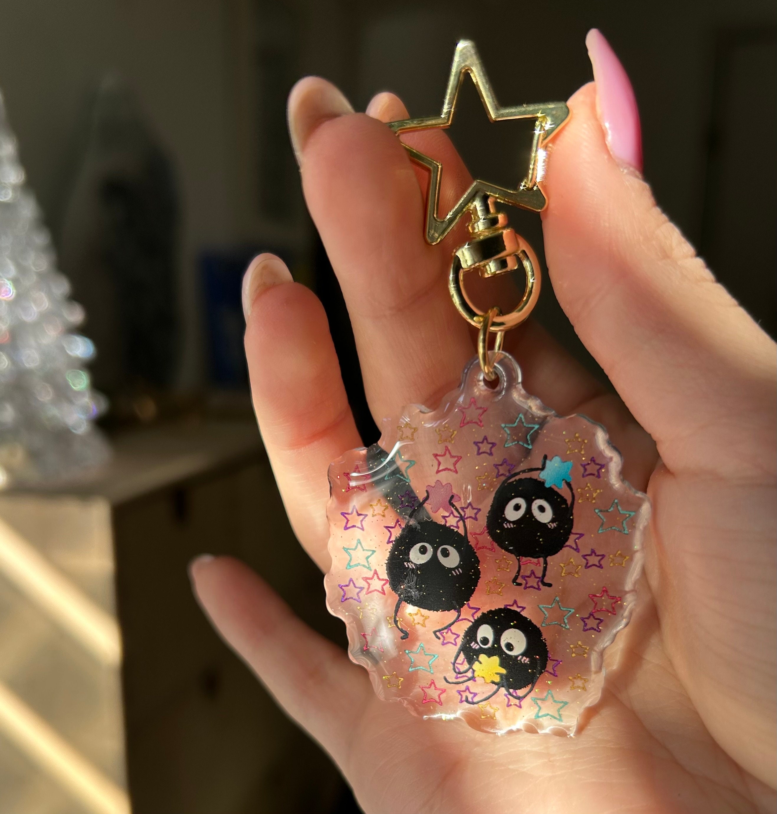 Kawaii Cute Acrylic Keychains, Studio Ghibli Gadget, Totoro, Sprite ...