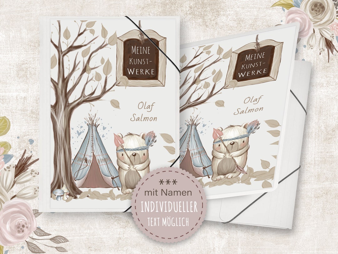 Drawing Folder A3 Kindergarten Folder Personalized With Name Jesen Bär ...