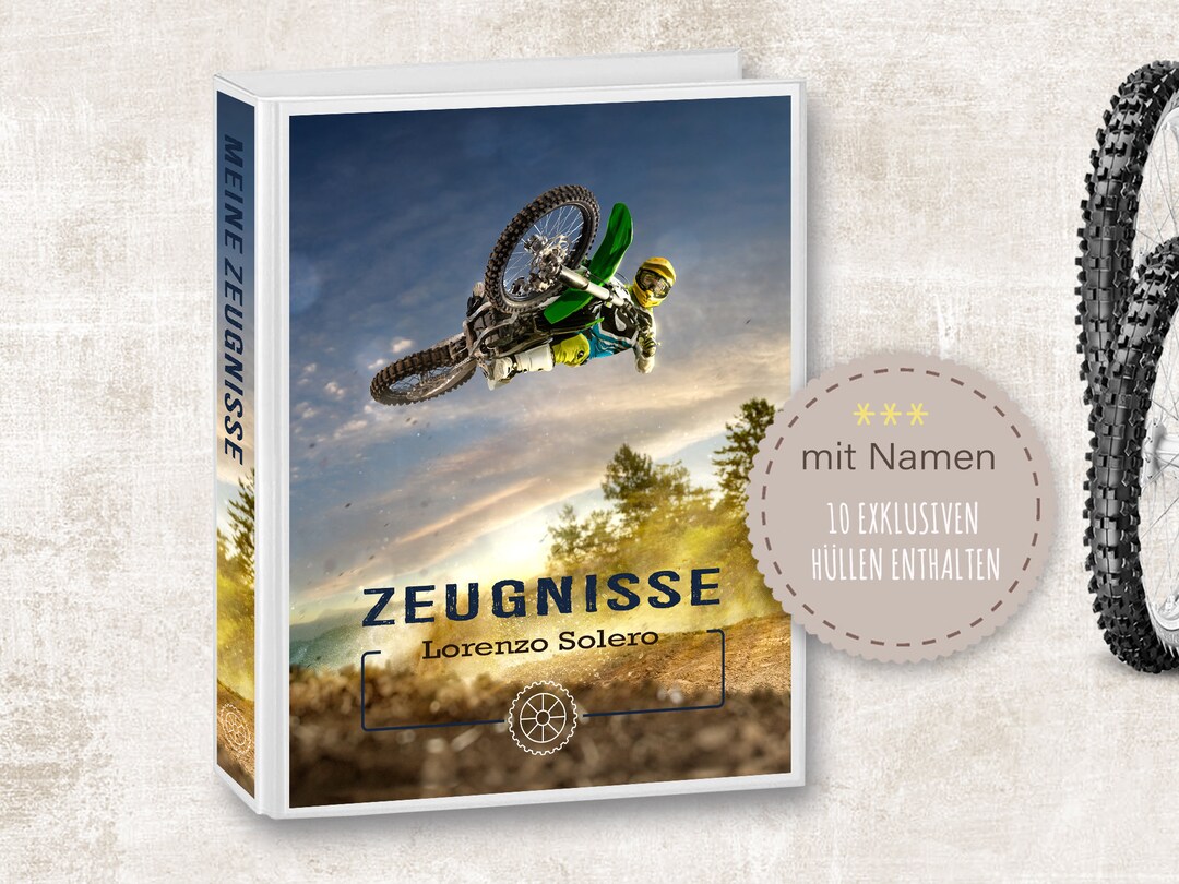 Certificate Folder Personalized With Name Motocross A4 School - Etsy
