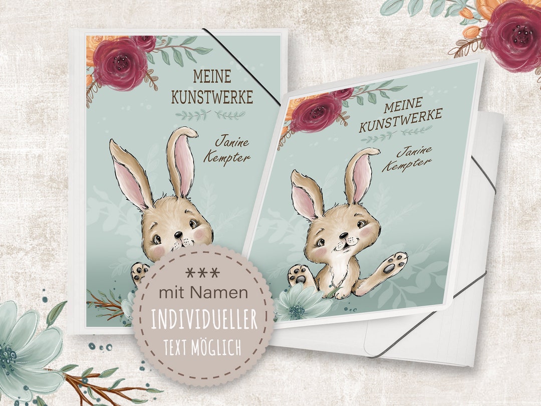 Drawing Folder A4 or A3 Kindergarten Folder Personalized Name Foresto ...