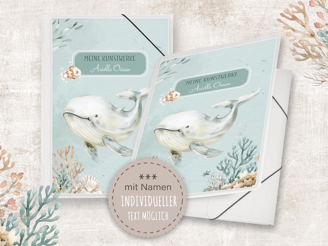 Zeichenmappe A3 Kindergarten Mappe Personalisiert Mit Namen Undersea ...