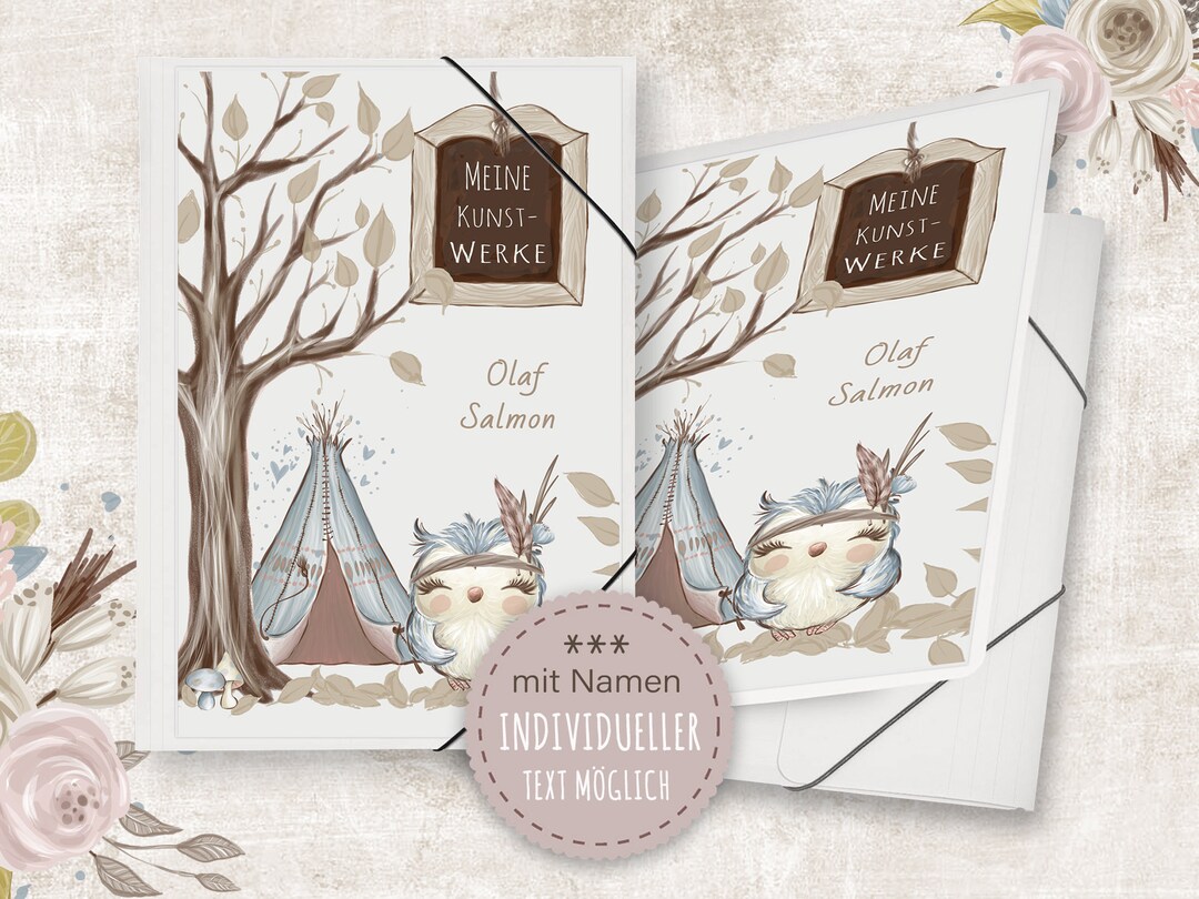 Drawing Folder A4 or A3 Kindergarten Folder Personalized With Name ...