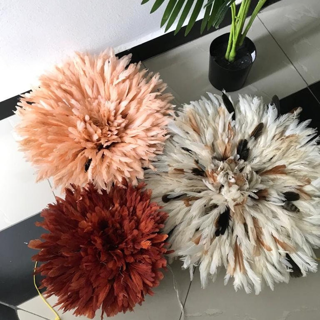 African Juju Art. Feather Wall Art. African Fabric Wall Art. Boho Mix ...