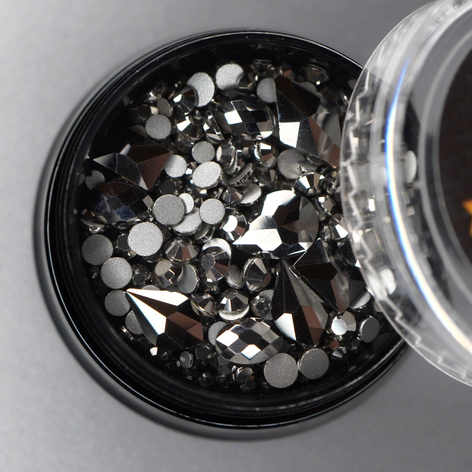 EDA Luxury Beauty Jet Metallic Silver Black 3D Diamond - Etsy