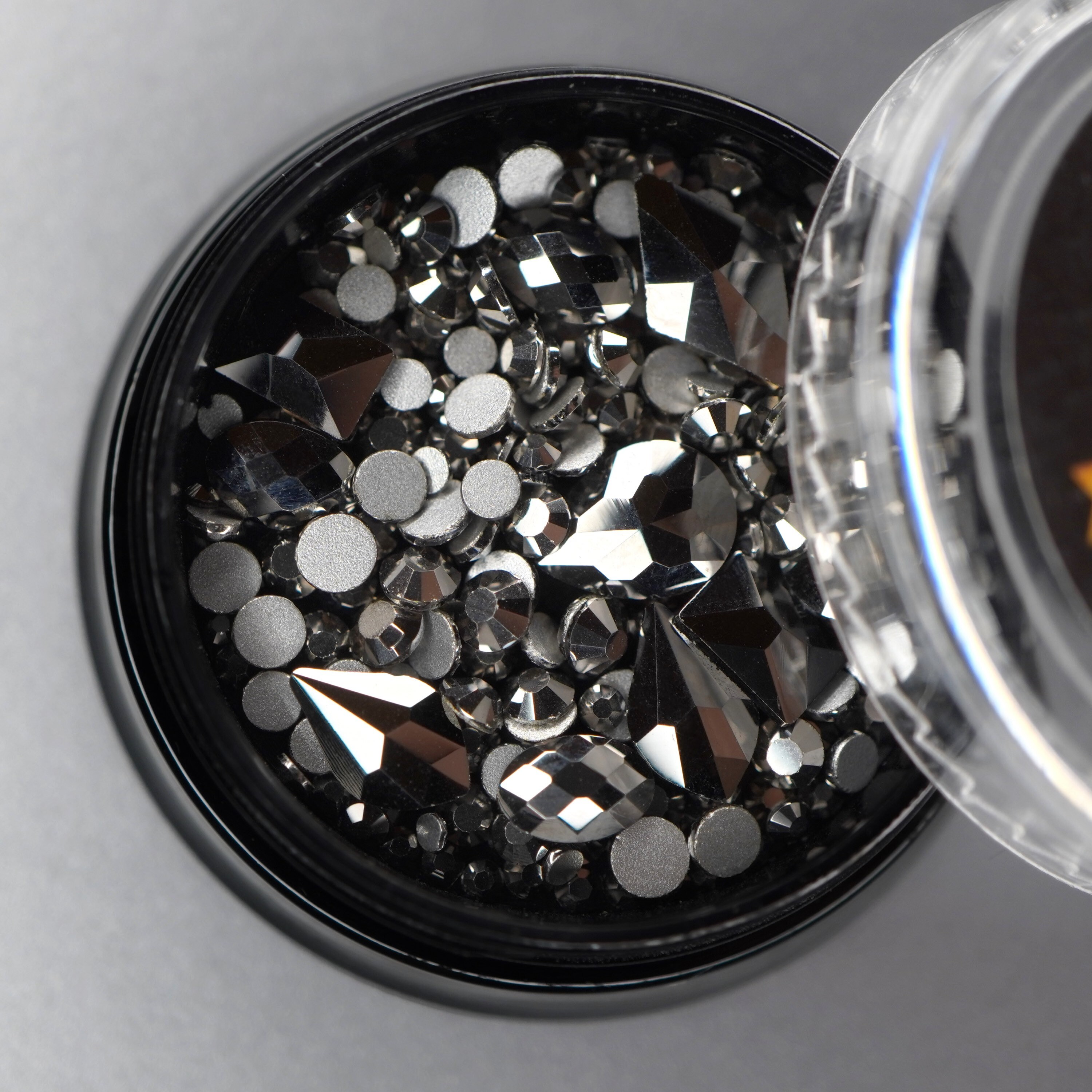 EDA Luxury Beauty Jet Metallic Silver Black 3D Diamond - Etsy