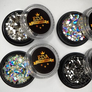 EDA Luxury Beauty Jet Metallic Silver Black 3D Diamond | Etsy