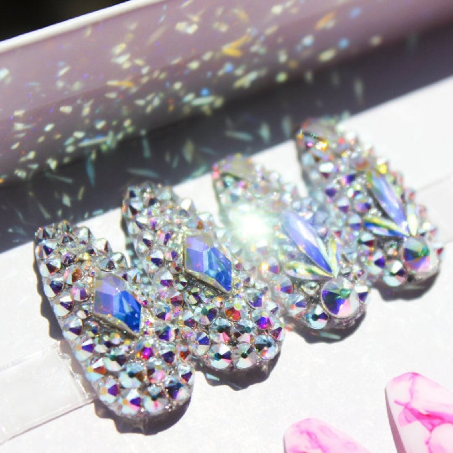 EDA Luxury Beauty Ab Glass Colorful 3D Diamond Crystals Shiny - Etsy