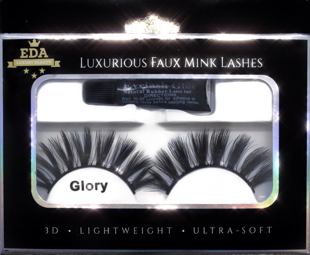 EDA LUXURY BEAUTY Glory 3D Faux Mink False Eyelashes Double Layered ...