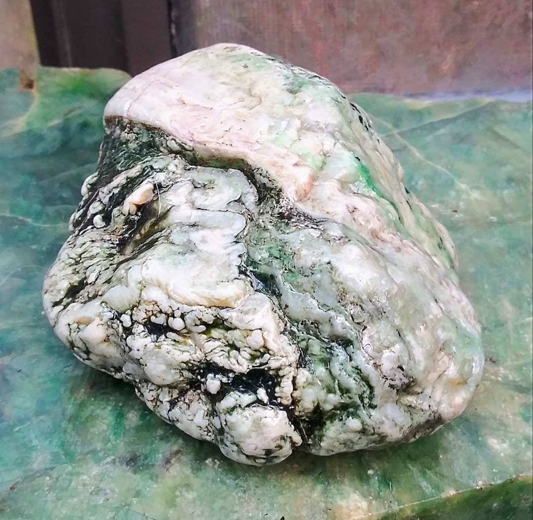 Exceptional Piece of Mendocino Jade. Botryoidal Section, With ...