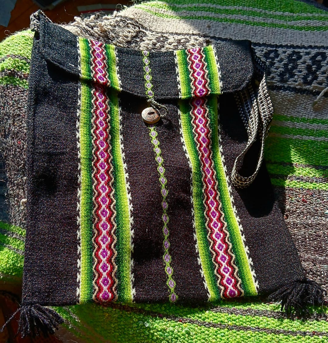 Beautiful Peruvian Sheeps Wool Shoulder Bag.hand Woven. Amazing Qualty ...