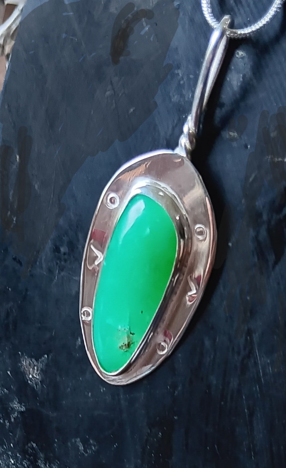 Chrysoprase Pendant-marlborough Mine, Nice Color, Interesting ...