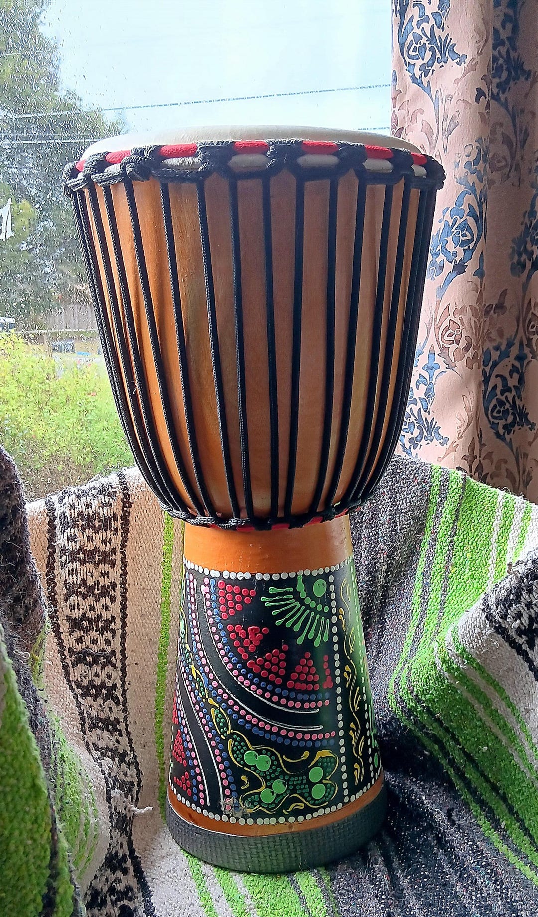Handmade 10" in Diameter Wooden African Style Drum (free Shipping U.S ...