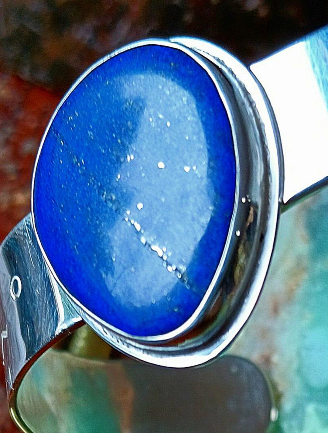 Beautiful Royal Blue Gem Lapis Bracelet With Many Fine Pyrite Sparkles ...