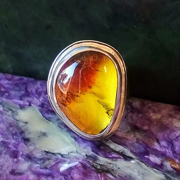 Baltic Amber Ring - Etsy