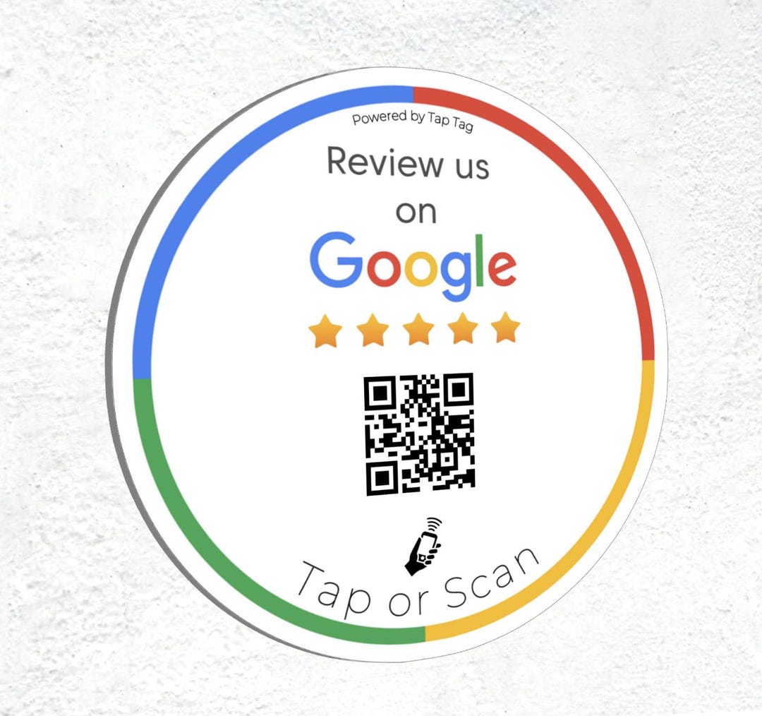 Tap to Review Google Sign: Counter/window NFC Review - Etsy