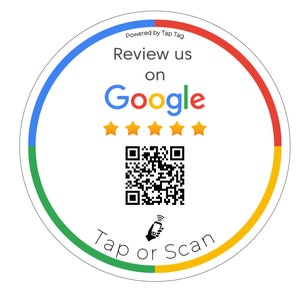 Tap to Review Google Sign: Counter/window NFC Review - Etsy