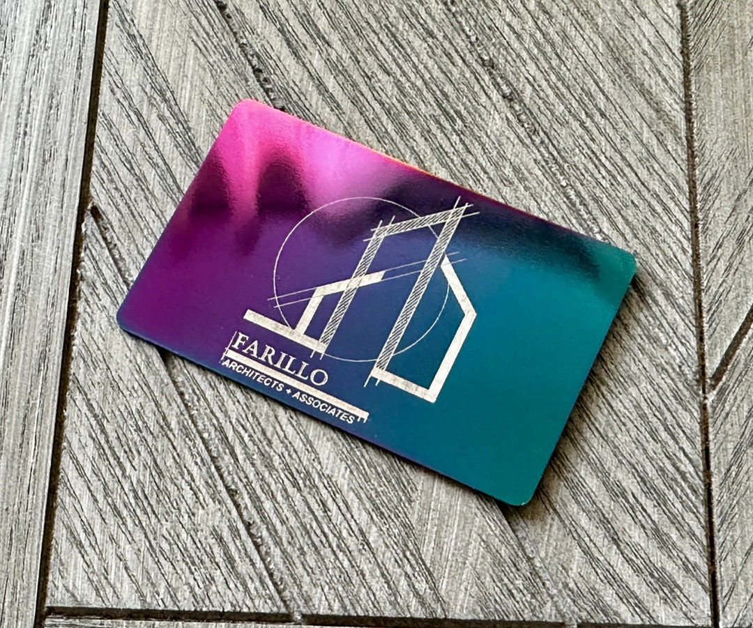 Iridescent Chrome Tap Business Card - Custom - Etsy