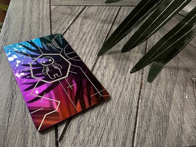 Iridescent Chrome Tap Business Card - Custom - Etsy