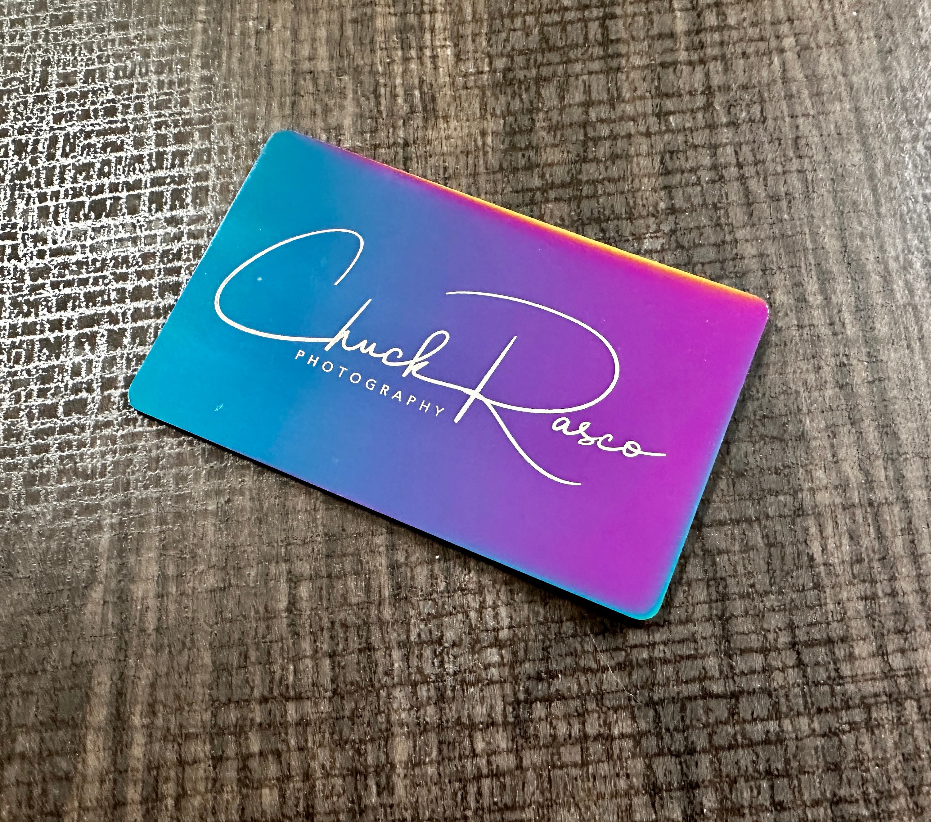 Iridescent Chrome Tap Business Card - Custom - Etsy
