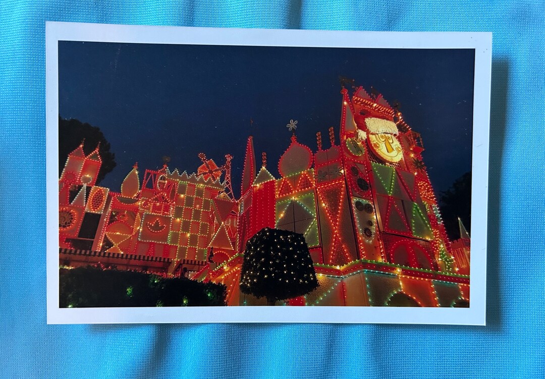 Christmas Small World at Night Photo Print - Etsy