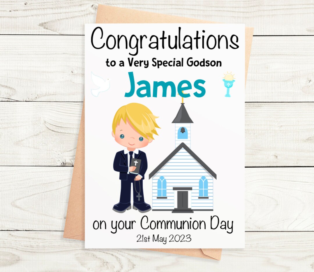 Boys Personalised First Holy Communion Card Ireland Personalised My ...
