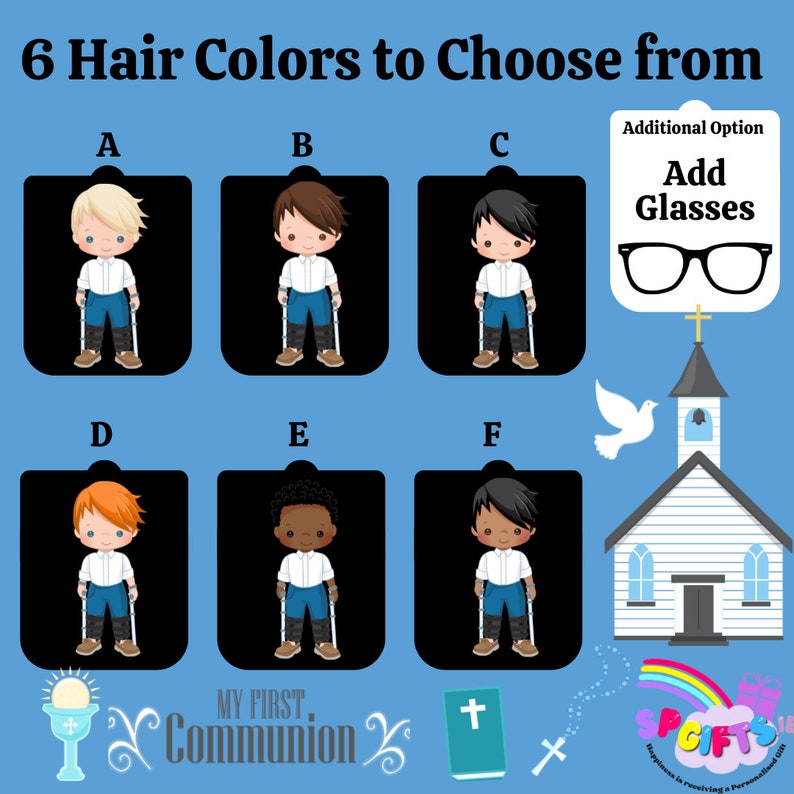 Boy With Leg Braces First Holy Communion Candle Personalised My 1st ...