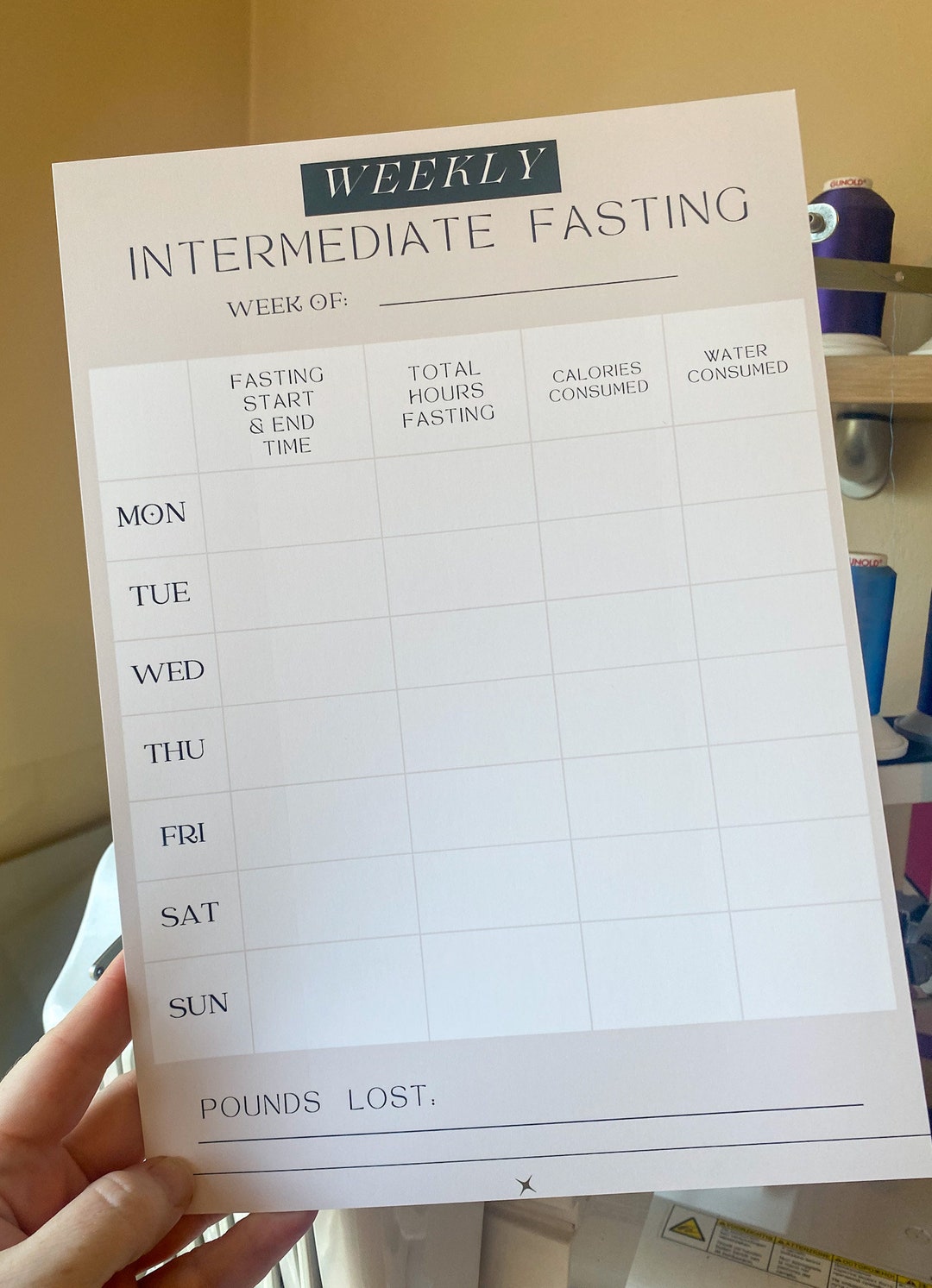 Intermediate Fasting Printable Tracker - Etsy