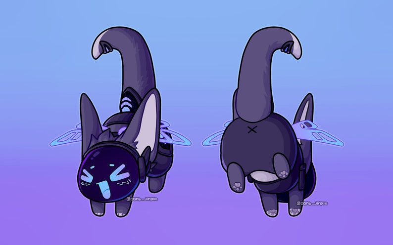 Dangle Two Sided Protogen Keychain - Etsy