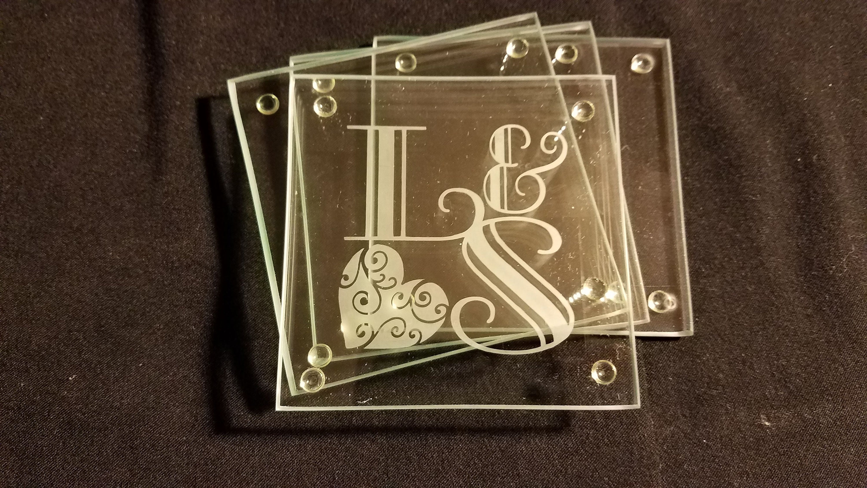 Custom Etched Glass Coasters - Etsy