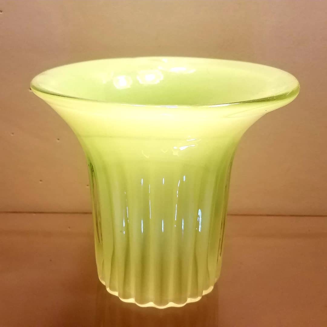 Handmade Glassblown Vase In Green With Marbling Etsy