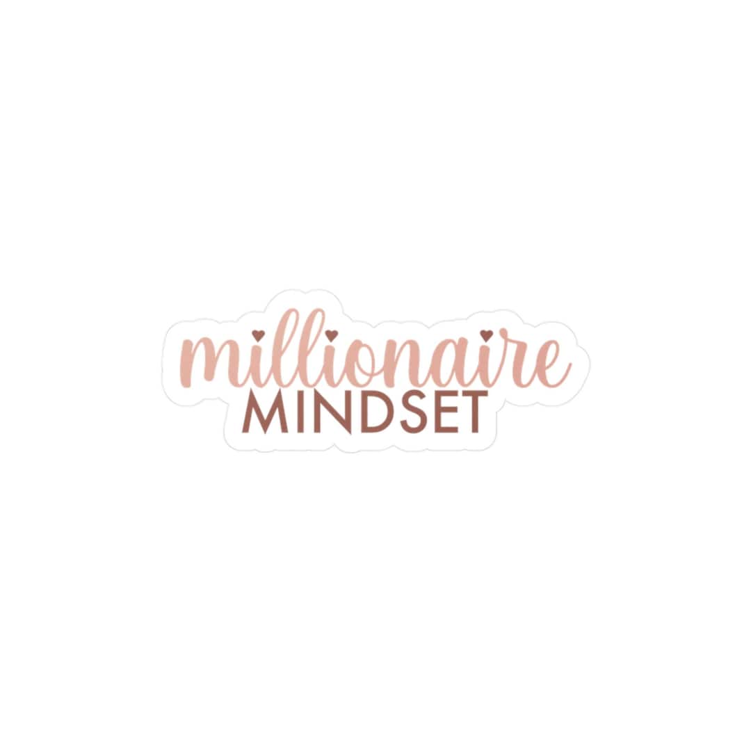 Millionaire Mindset Decal Sticker Water Bottle Laptop - Etsy