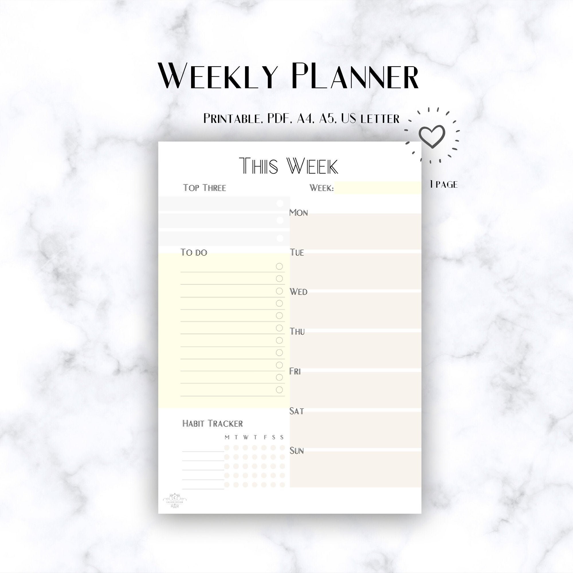 Weekly Planner Printable Planner PDF Weekly Printable - Etsy