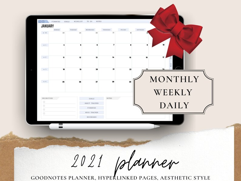 Digital Planner Goodnotes 2021 Digital DATED Daily Weekly - Etsy