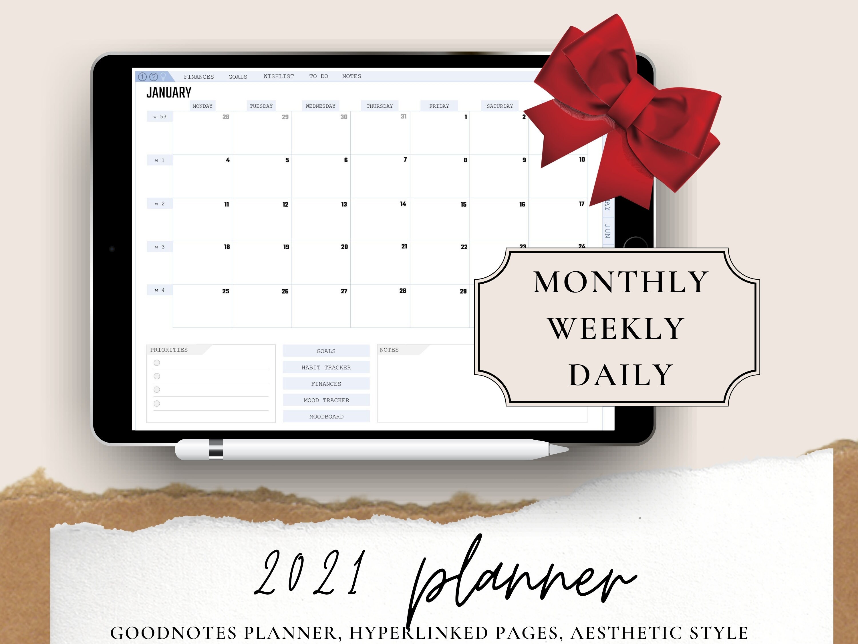 Digital Planner Goodnotes 2021 Digital DATED Daily Weekly | Etsy