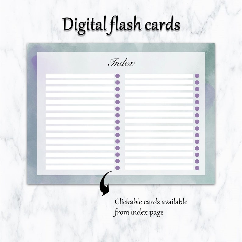 Digital Flashcards For Goodnotes Notability PDF Viewer Etsy