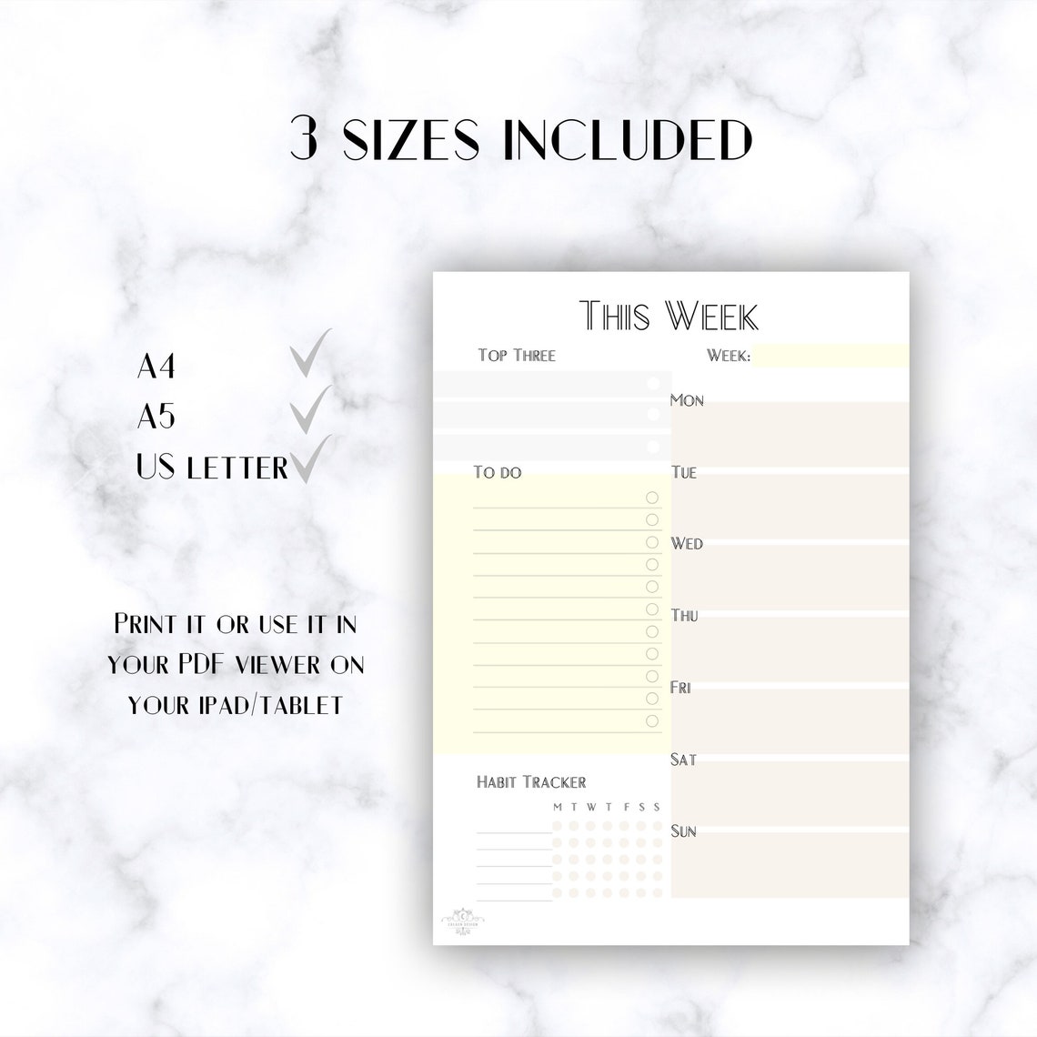 Weekly Planner Printable Planner PDF Weekly Printable - Etsy