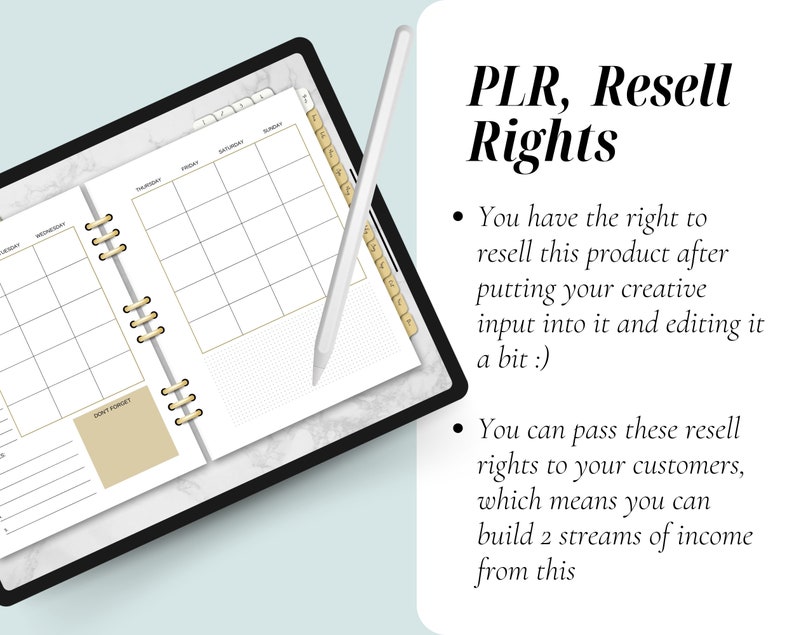 PLR Planner, PLR Digital Planner, PLR Hyperlinked Planner, Planner for ...