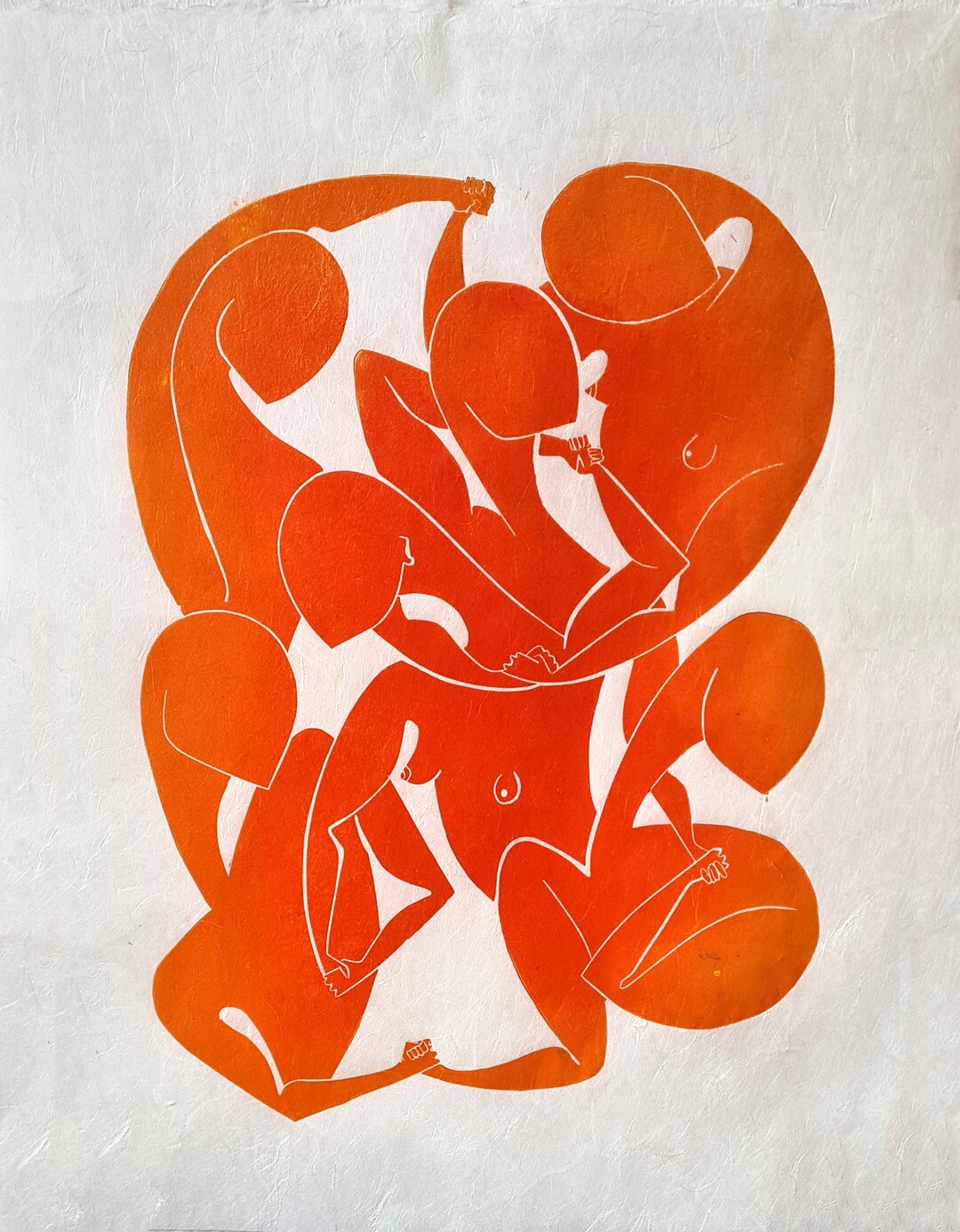 Original Linocut Print. Hand Made. Wall Art. Graphic Modern Print ...