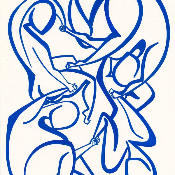 Humans No. 5. Simple Line Drawing. Graphic Art. Posca Pen Drawing. Wall ...