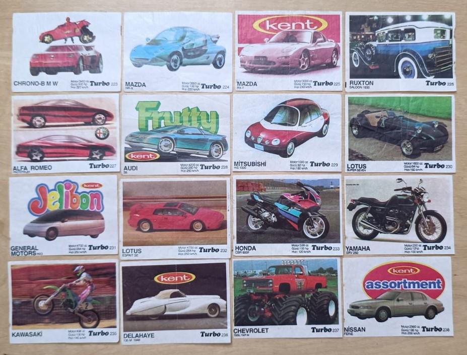 Turbo Bubble, Chewing Gum Inserts, Wrappers 191-260 Full Set 70 Pcs #1 ...