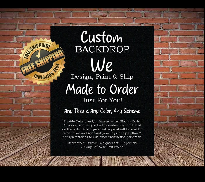 Custom Backdrop Banner, Complete Custom Design , Birthday Party Banner ...