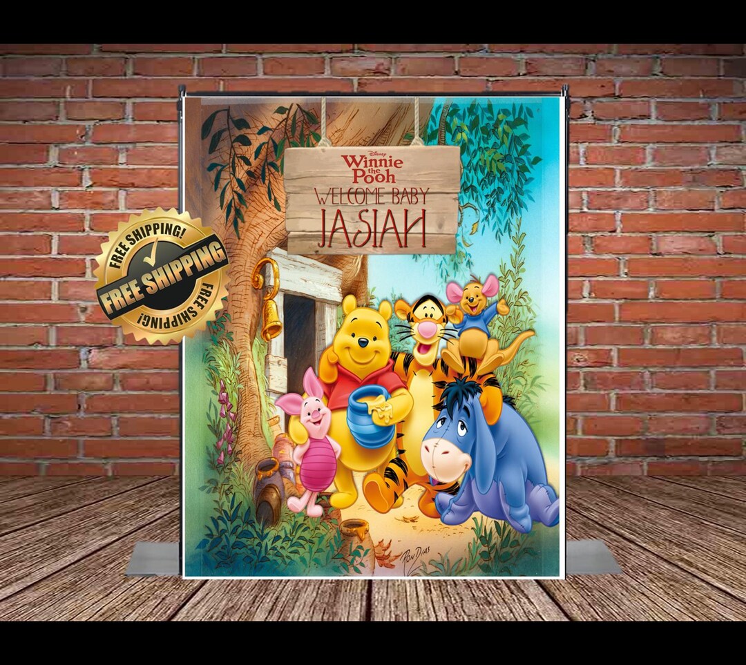 Pooh & Friends Backdrop, Winnie the Pooh Party Decor, Winnie the Pooh ...