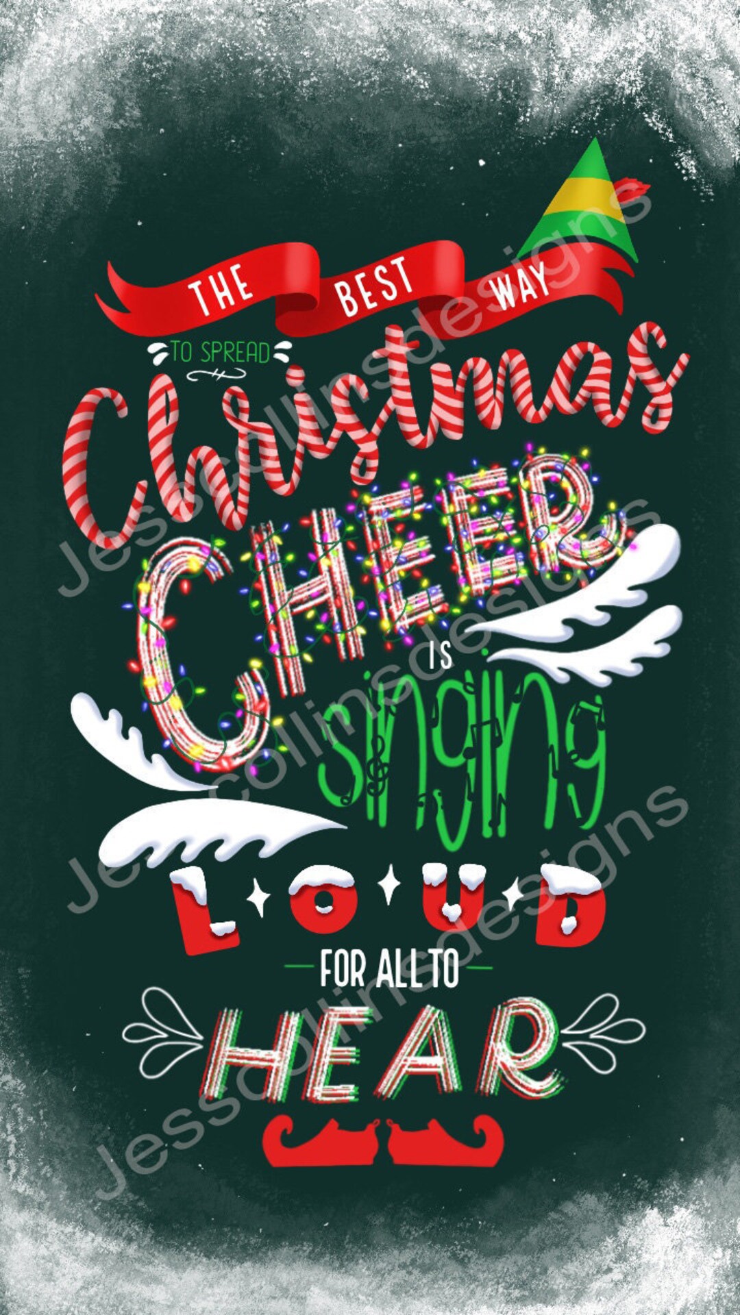 Christmas Cheer Quote Phone Background From the Movie Elf - Etsy