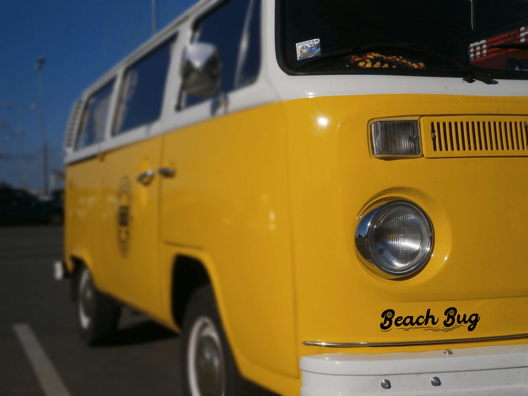 VW Logo Beach Bug Vinyl Decal | Volkswagen Emblem Sticker | Retro Van ...